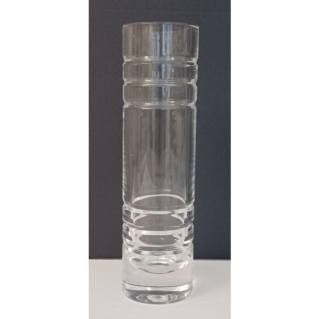 Tiffany & Co. Triple Ring Cut Crystal Bud Vase | Chairish