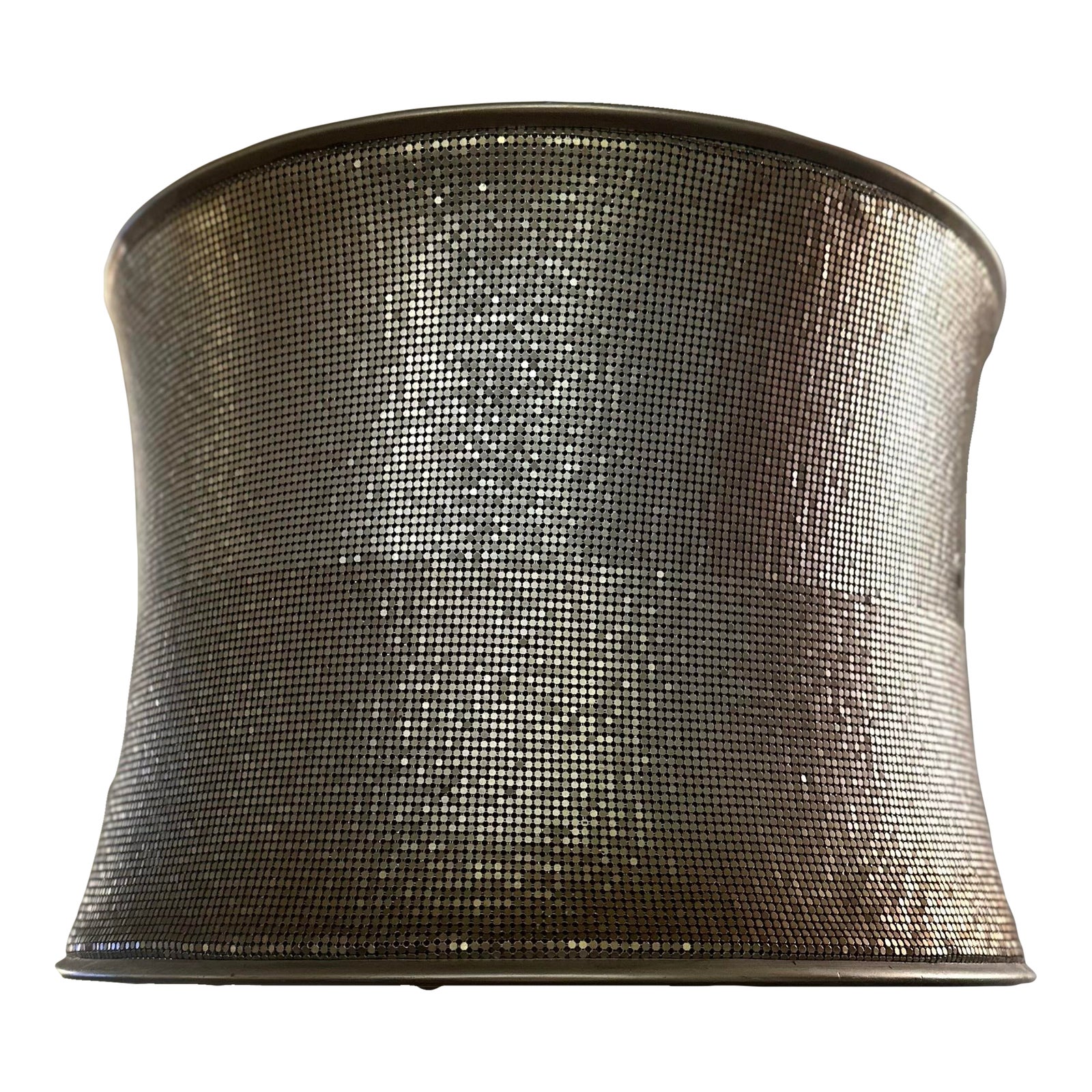 Contemporary Metal Mesh Drum Pendant Light | Chairish
