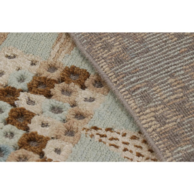 Rug & Kilim’s Scandinavian Style Rug in Beige-Brown and Blue Geometric ...