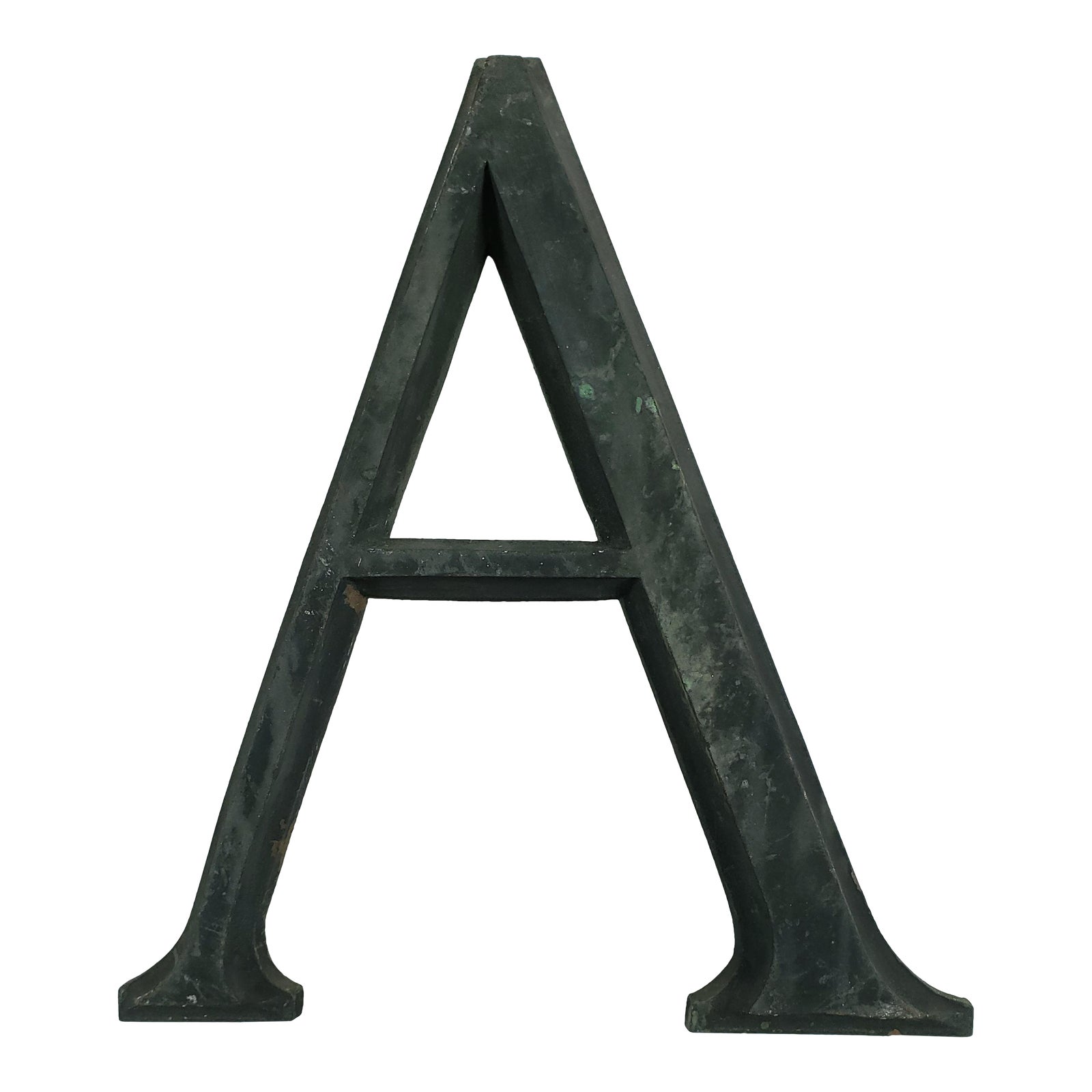 Antique Beveled Edge Cast Aluminum Store Sign Letter a Monogram Initial ...
