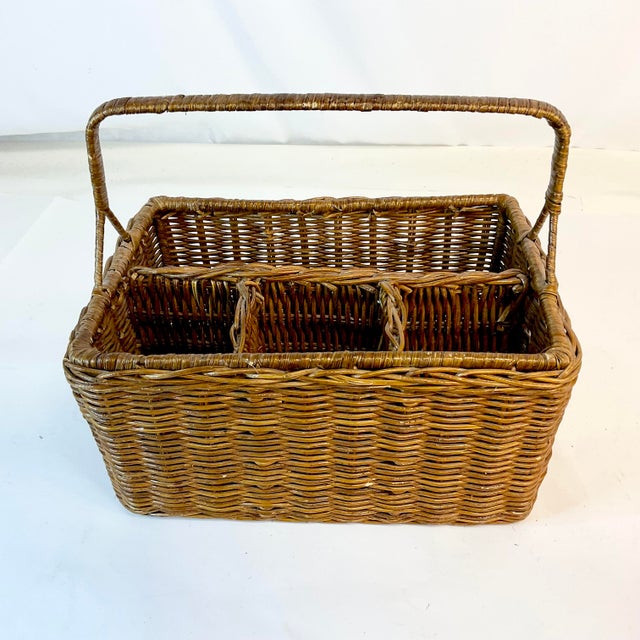 Mid 20th Century Mid-Century Boho Chic Arts & Crafts Wicker Table ...