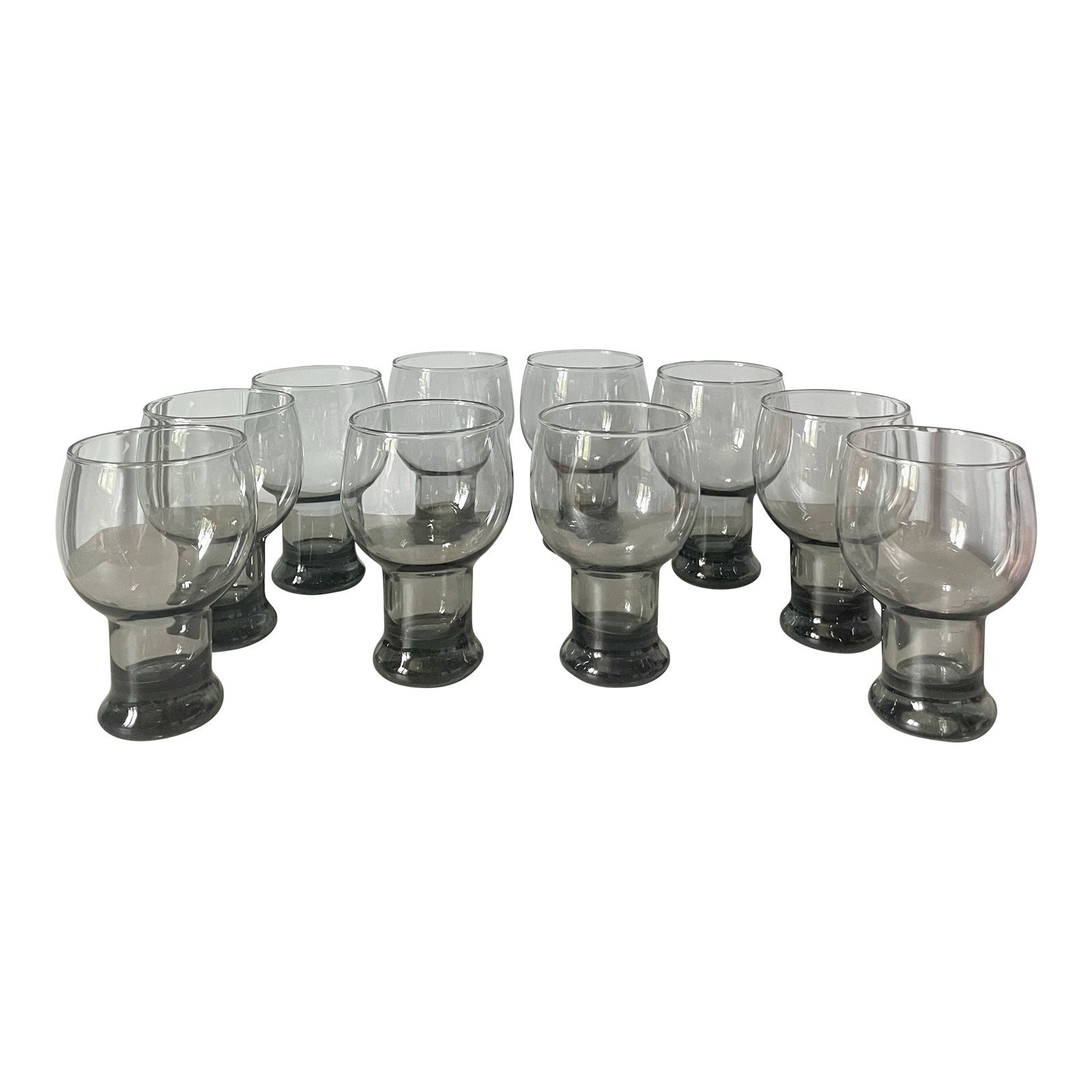 Vintage 1970s Libbey Glass Co. Smoke Stax Tumbler Glasses - Set of 10 ...