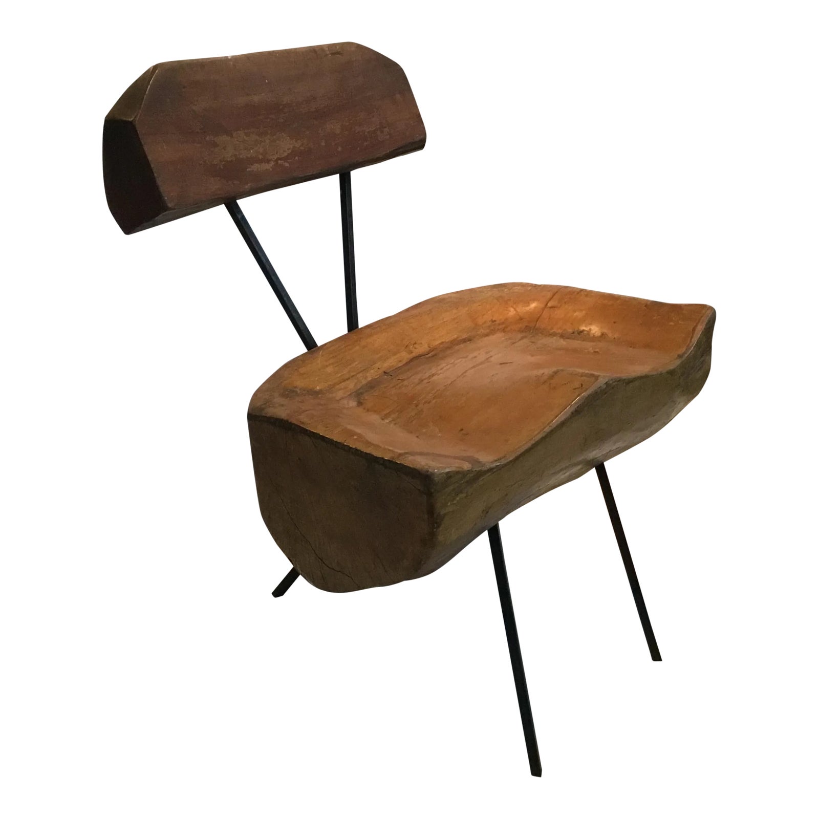 Vintage Mid Century “Slab” Chair | Chairish