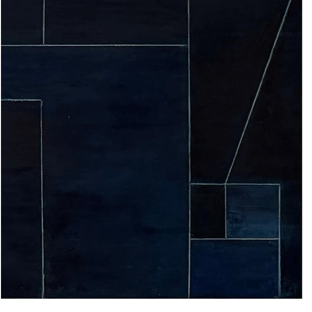 Contemporary Geometric Abstract Large Oil Painting Deep Dark Colors by ...