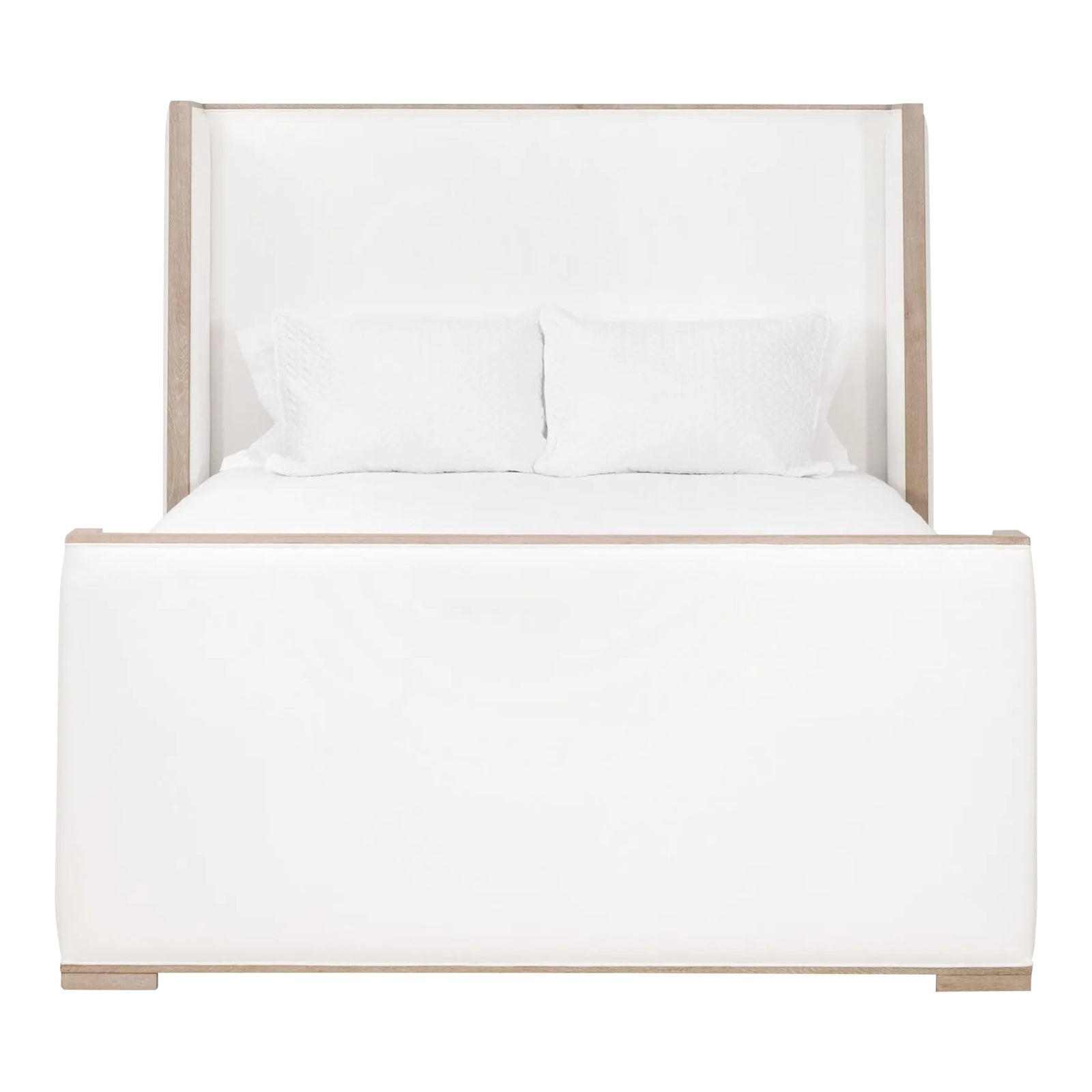 Tailor Shelter Wingback Cal King Bed, LiveSmart Peyton-Pearl | Chairish