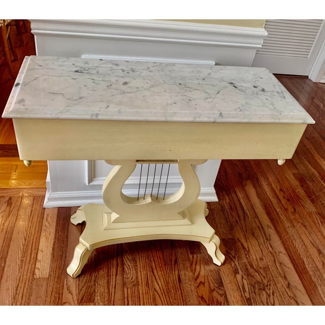 Late 20th Century Kimball Console Table With Italian Beveled Marble Top ...