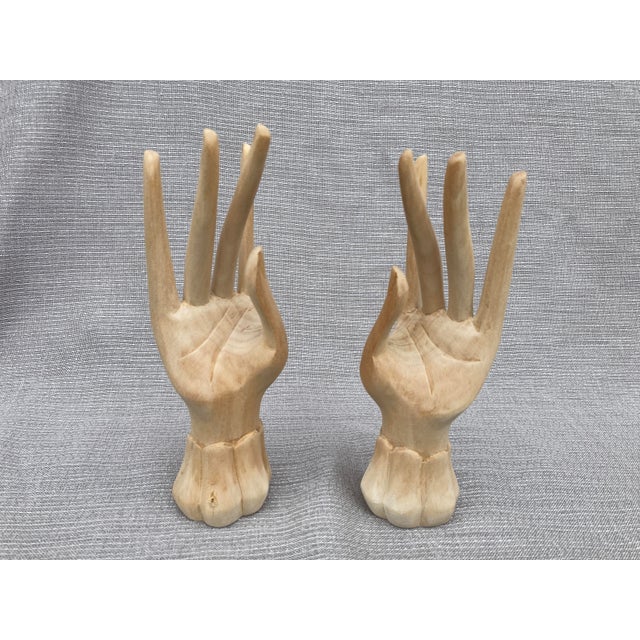 Vintage Wooden Hand Forms a Pair | Chairish
