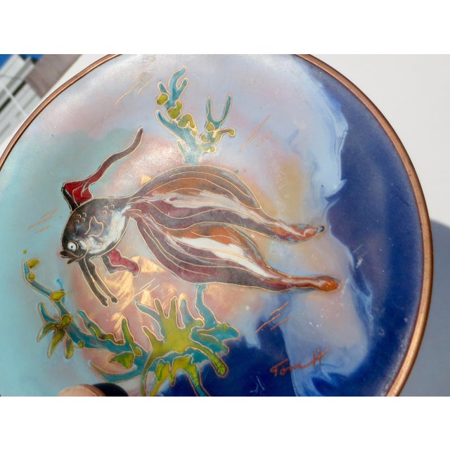 Enamel and Copper Goldfish Dish by Tom H Holland | Chairish