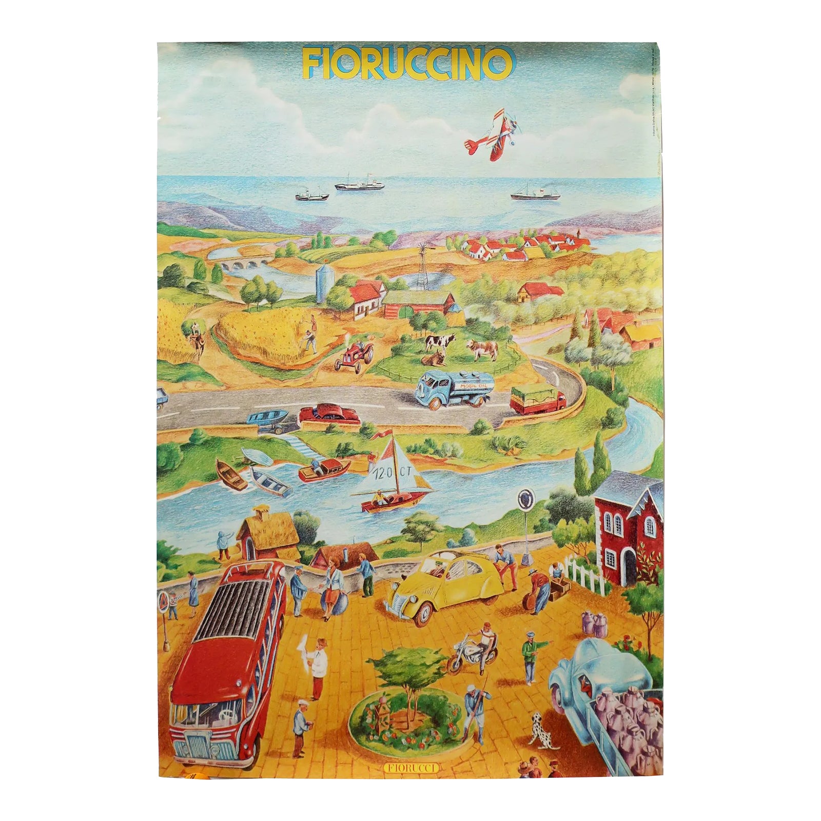 Vintage Fiorucci “Fioruccino” Illustrated Poster 1979 | Chairish