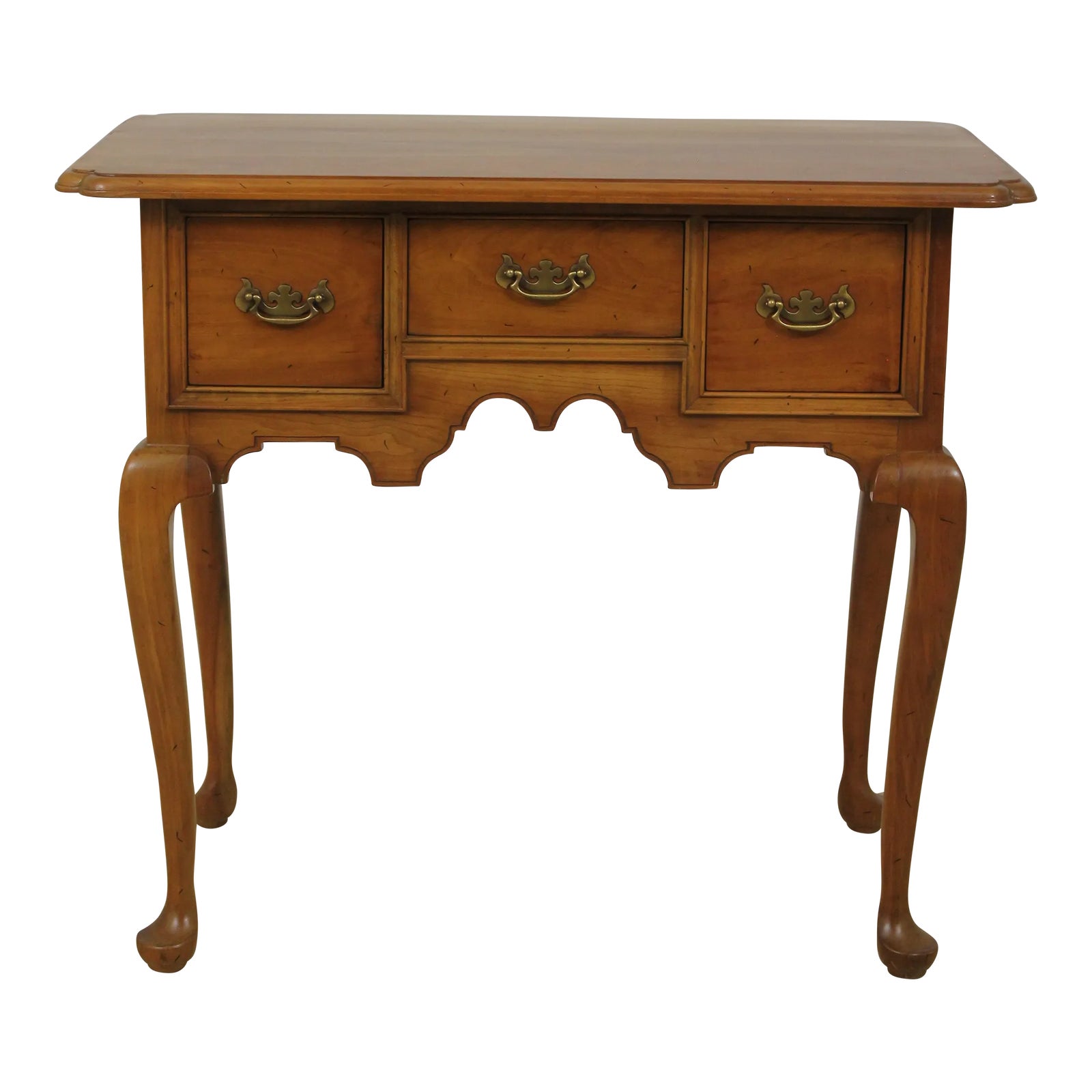 Stickley Queen Anne Cherry Lowboy Dressing Table | Chairish
