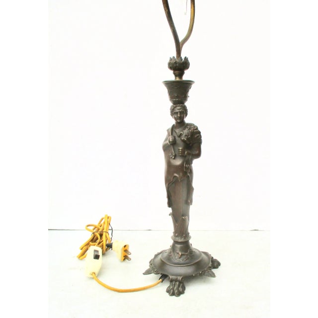 French Bronze Caryatid Lamp of Hercules Circa 1920s | Chairish