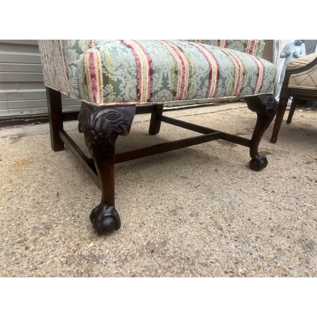 Antique 19th Century Mahogany Chippendale Library Wingback Chair, Eagle ...