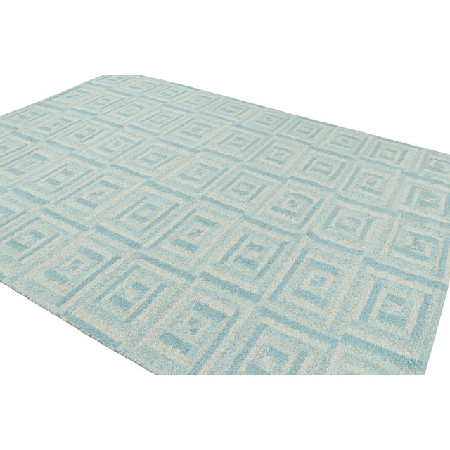 Rug & Kilim’s Scandinavian Style Rug With Light Blue and White ...
