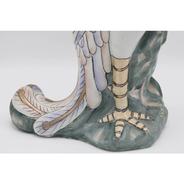 Vintage Asian Ceramic Phoenix Bird Statue | Chairish