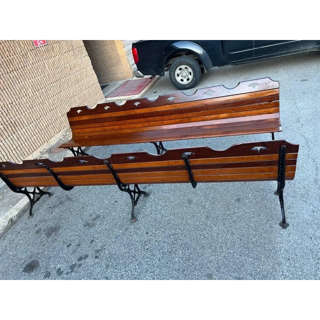 Early 20th Century Train Station Benches - Set of 2 | Chairish