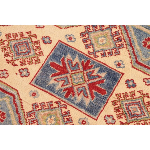 Semi Antique Kazak Lt. Blue/Beige Wool Rug - 4'9 X 6'7 | Chairish