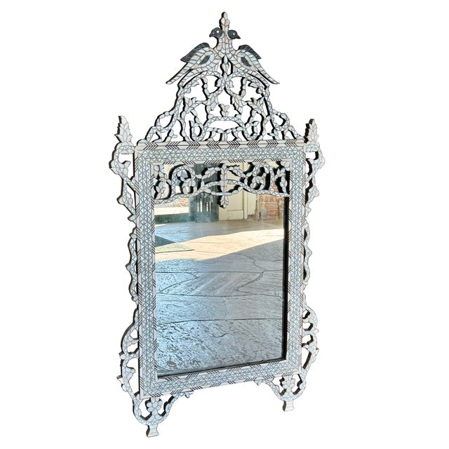 Vintage Mother-of-Pearl Inlaid Middle Eastern Mirror | Chairish