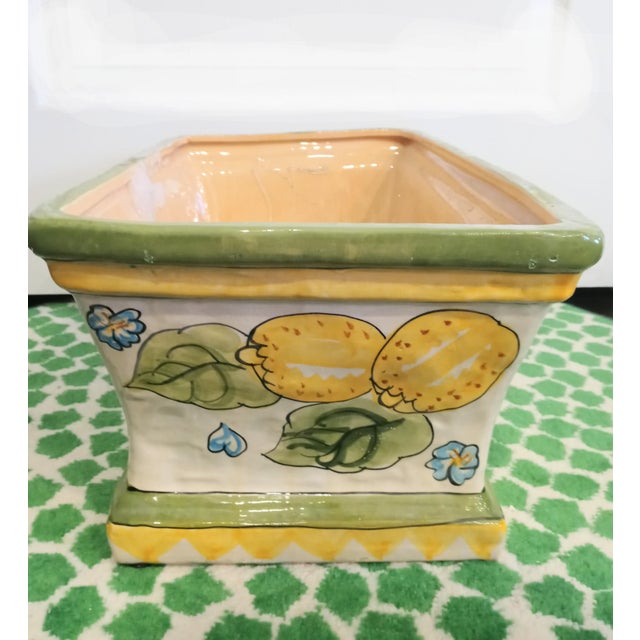Extra Large Yellow Green Hand Painted Italian Lemon Rectangular Planter ...