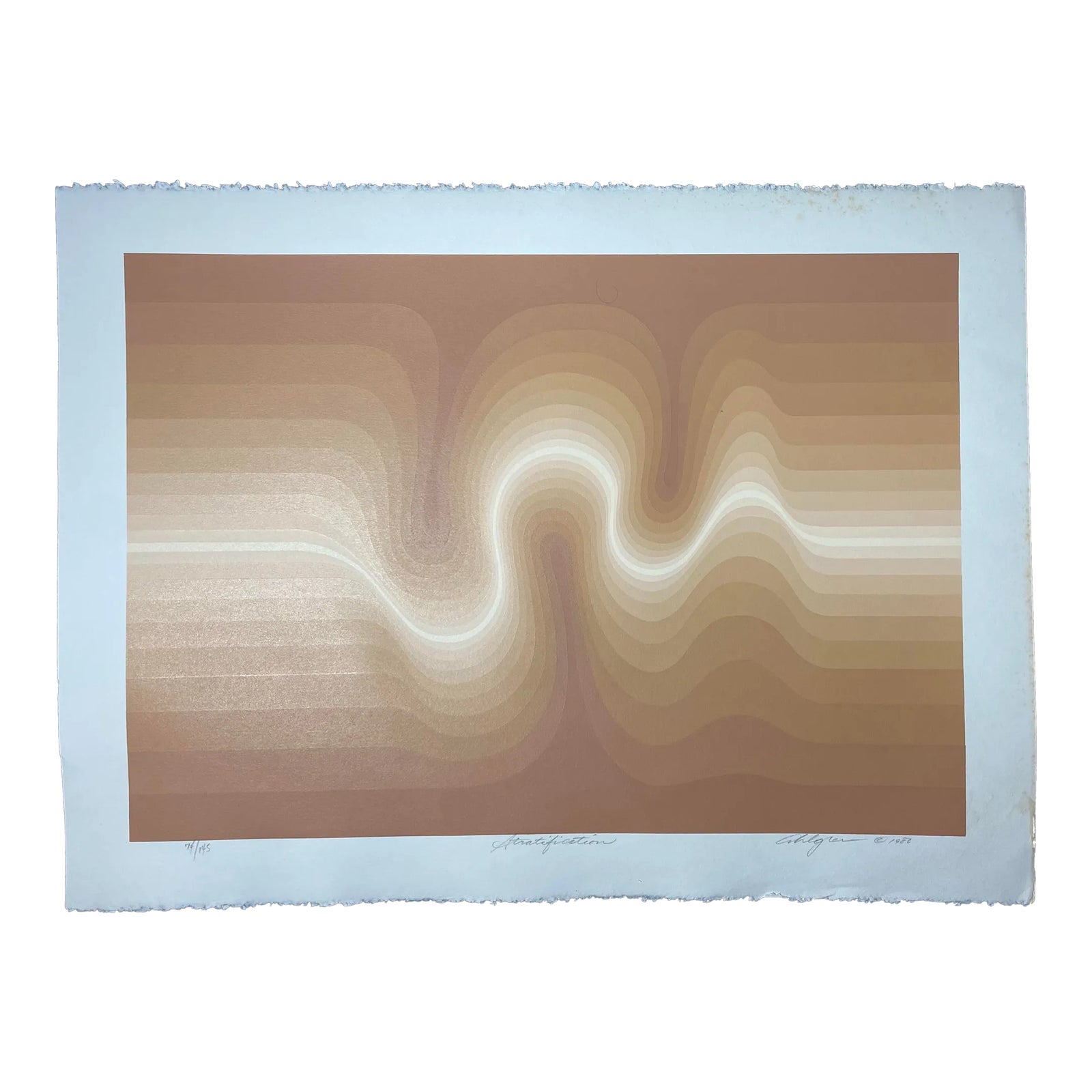 1980 Roy Ahlgren “Stratification” Op Art Serigraph | Chairish