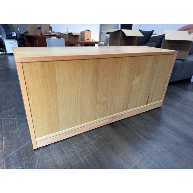 Maple Finish Console Filing Cabinet + Shelves | Chairish