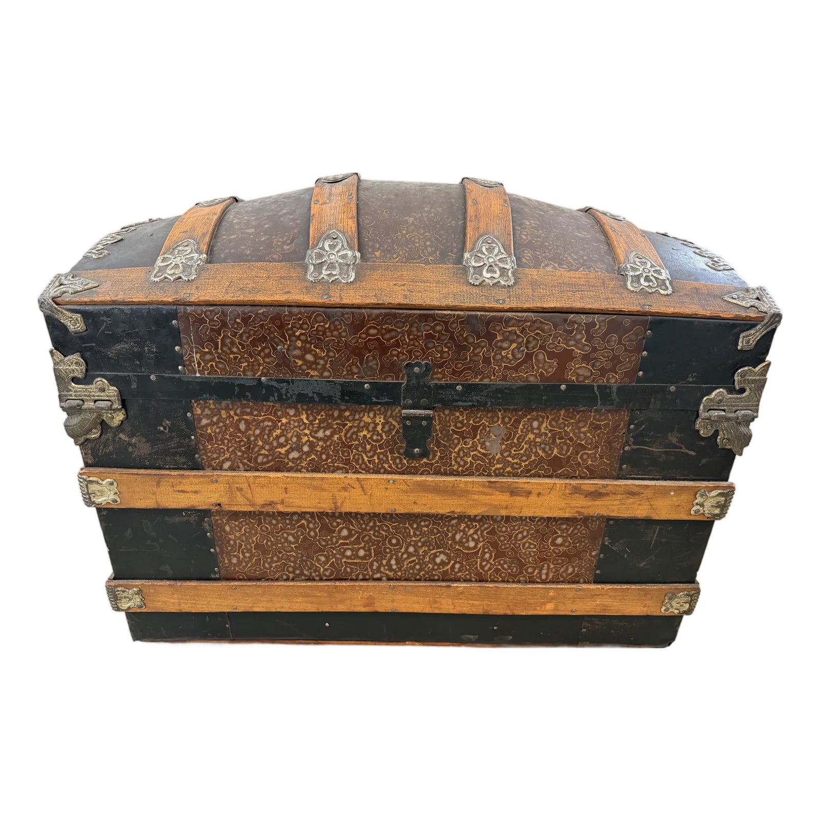 Antique Adams Express Co. Dome-Top Steamer Trunk With Original ...