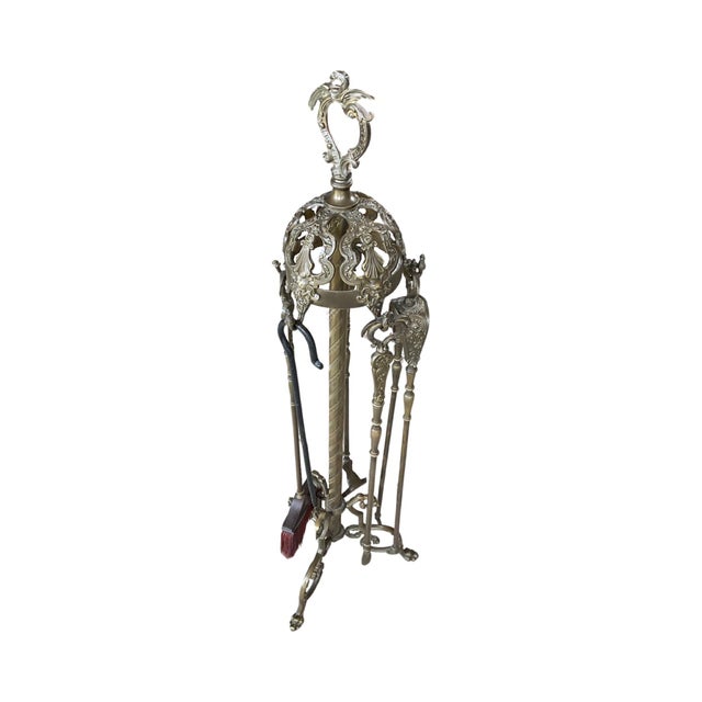 18th Century French Bronze Fireplace Tool Set | Chairish