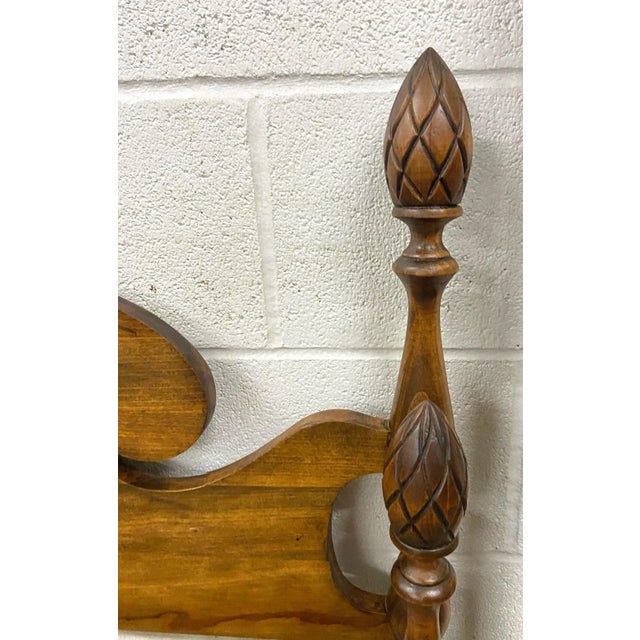 Vintage Twin Size Four Poster Bed With Pinecone Pineapple Finials | Chairish