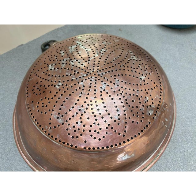 Mid 20th Century Vintage Large Copper Sieve | Chairish