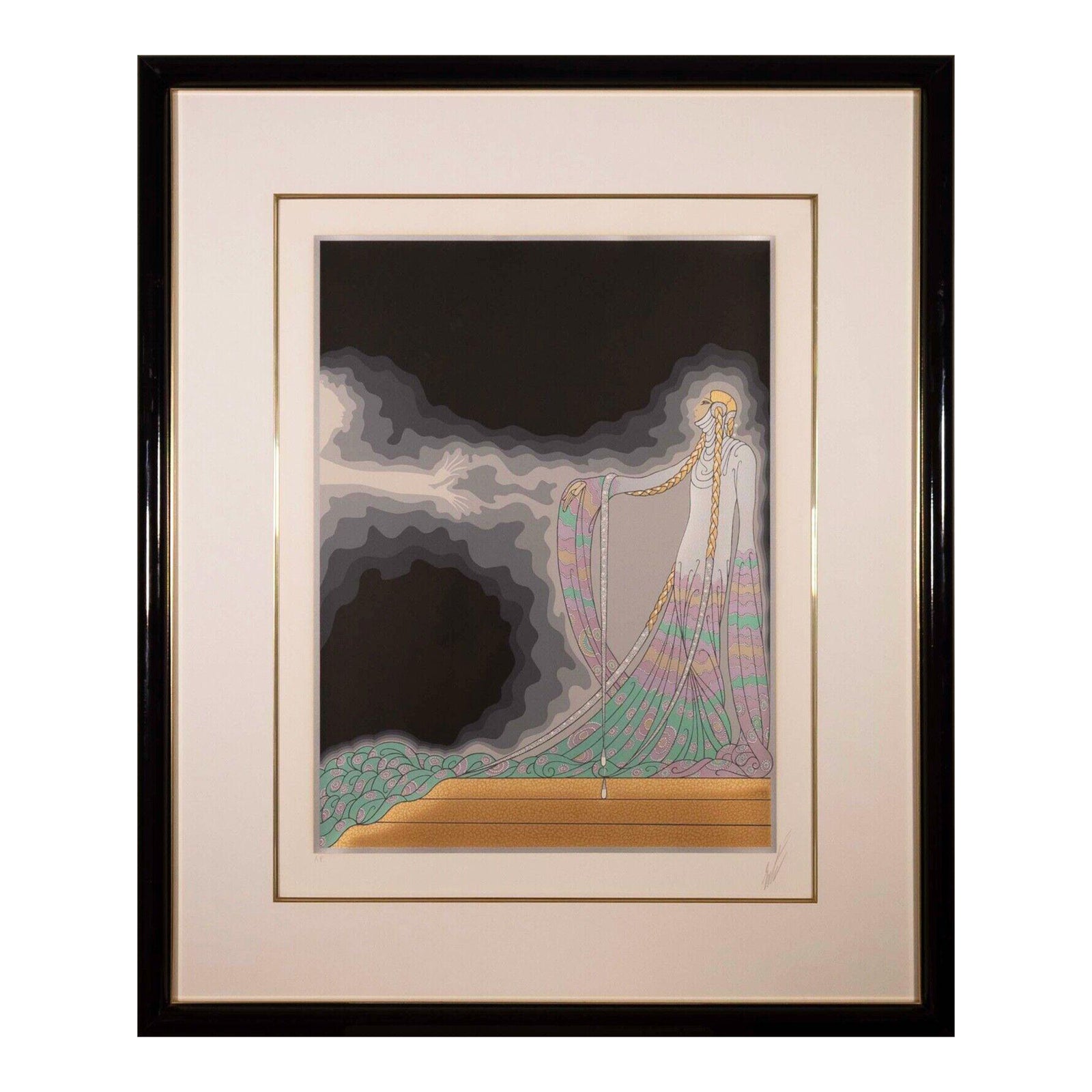 Mid 20th Century Erte Melisande At the Theatre Signed Art Deco ...