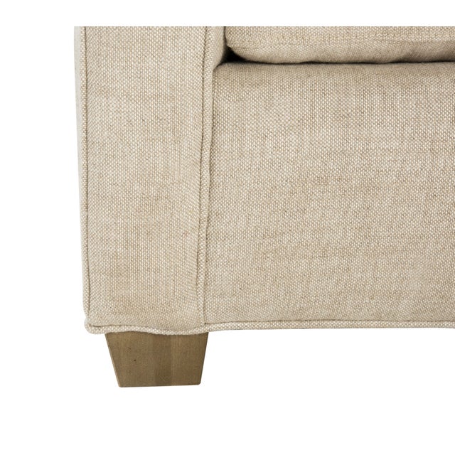 Contemporary Linen Sofa in Natural | Chairish