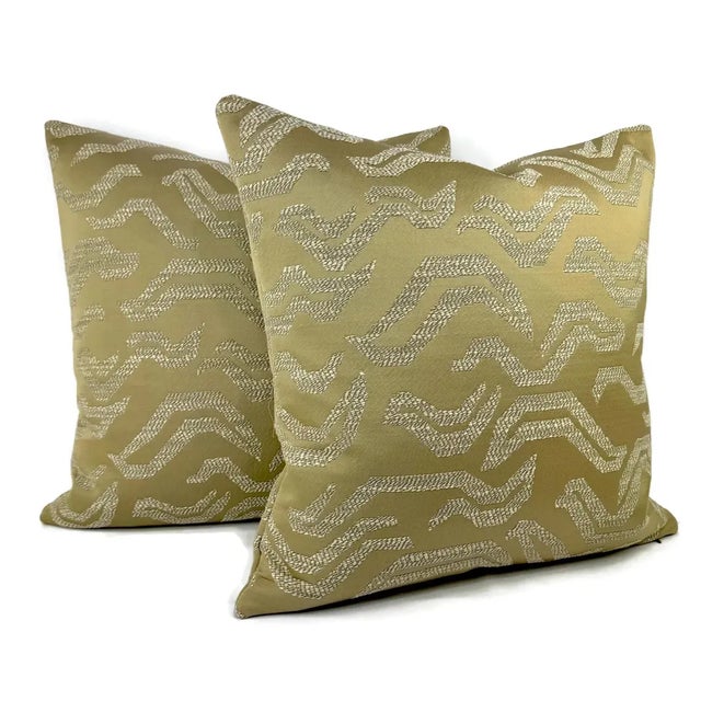 Pierre Frey Tigris in Vielor Pillow Cover - Dark Gold Jacquard Tiger ...