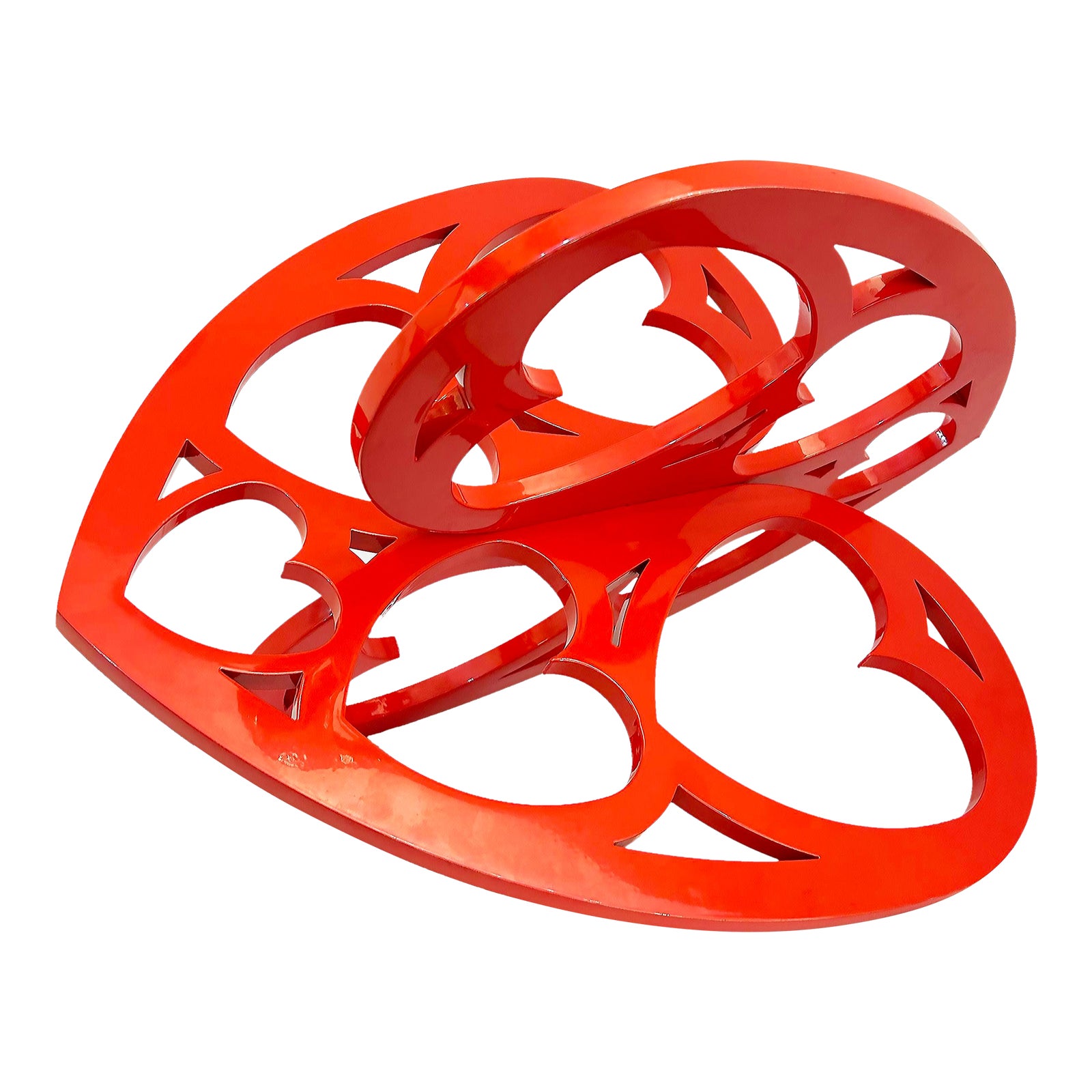 Interlocking Hearts Powder-Coated Aluminum Lace Sculpture by Michael ...