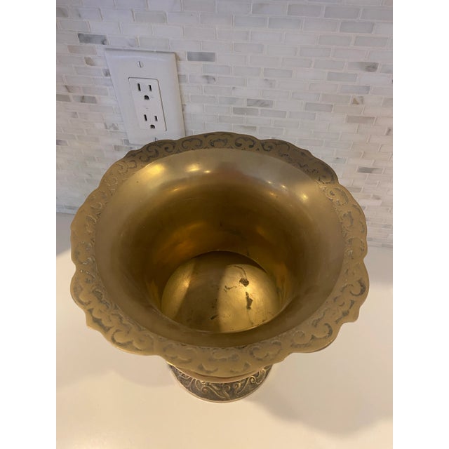 Vintage Hollywood Regency Polished Brass Urn Champagne Bucket | Chairish