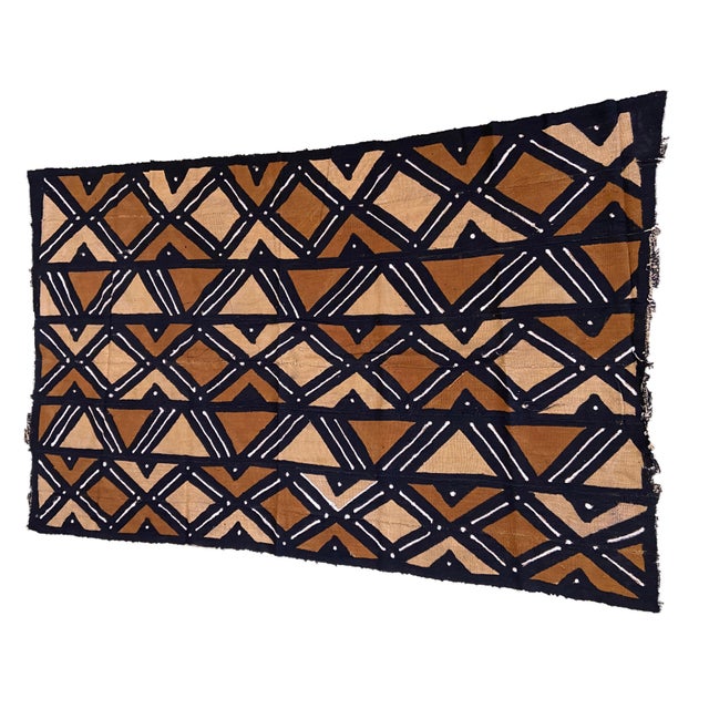 African Bogolan Cotton Mud Cloth Textile | Chairish