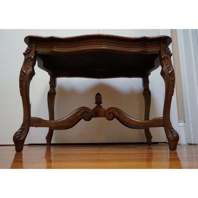 Louis XV Antique Black Marble, Walnut Low Table by j.b.. Van Sciver | Chairish