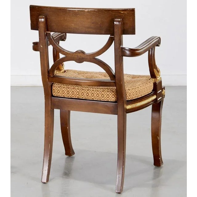 Regency Style Armchair With Cane Seat With Gilt Folate Design and ...