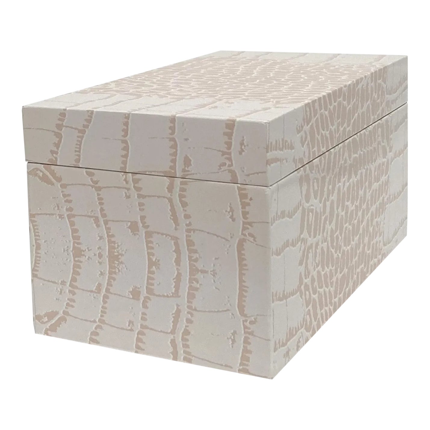 Pink Crocodile Pattern American Made Wood Box | Chairish