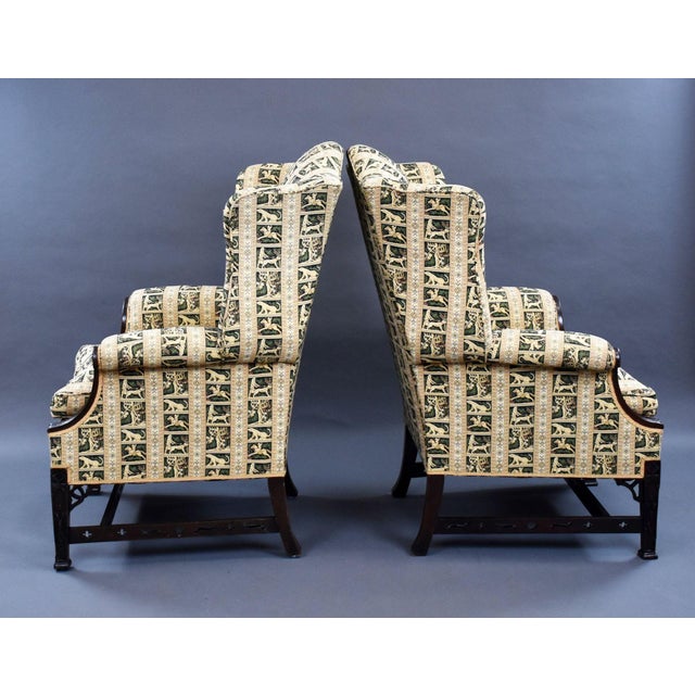 Set of Victorian Wing Back Lounge Chairs, 1880 | Chairish