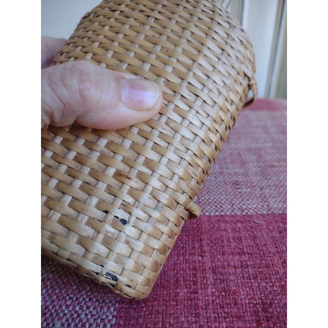 Antique Large Finely Woven Wicker Flask | Chairish