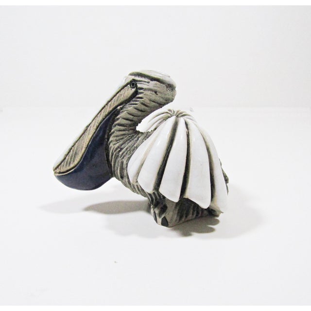 Vintage Artesania Rinconada Pelican Signed Enameled Clay Figurine ...