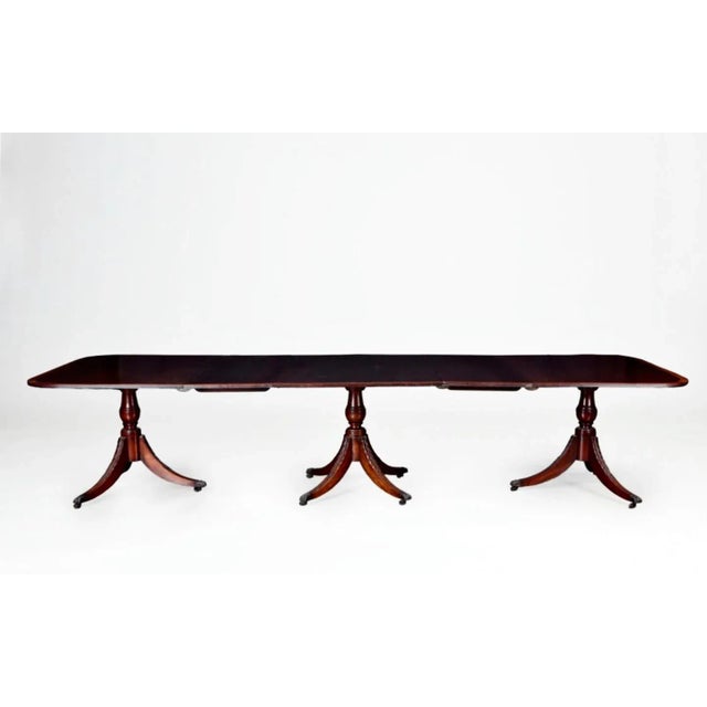 Federal-Style Triple Pedestal Dining Table | Chairish