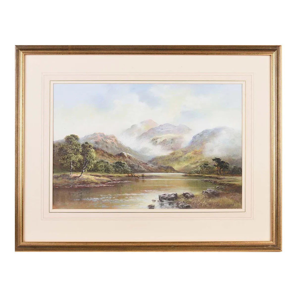 Wendy Reeves, Pastel Drawing of Cattle in English Countryside by 20th ...