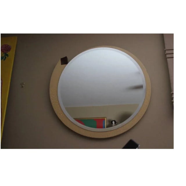 Glam Vintage Modern Ivory Crackle Round Revolving Spinning Mirror ...