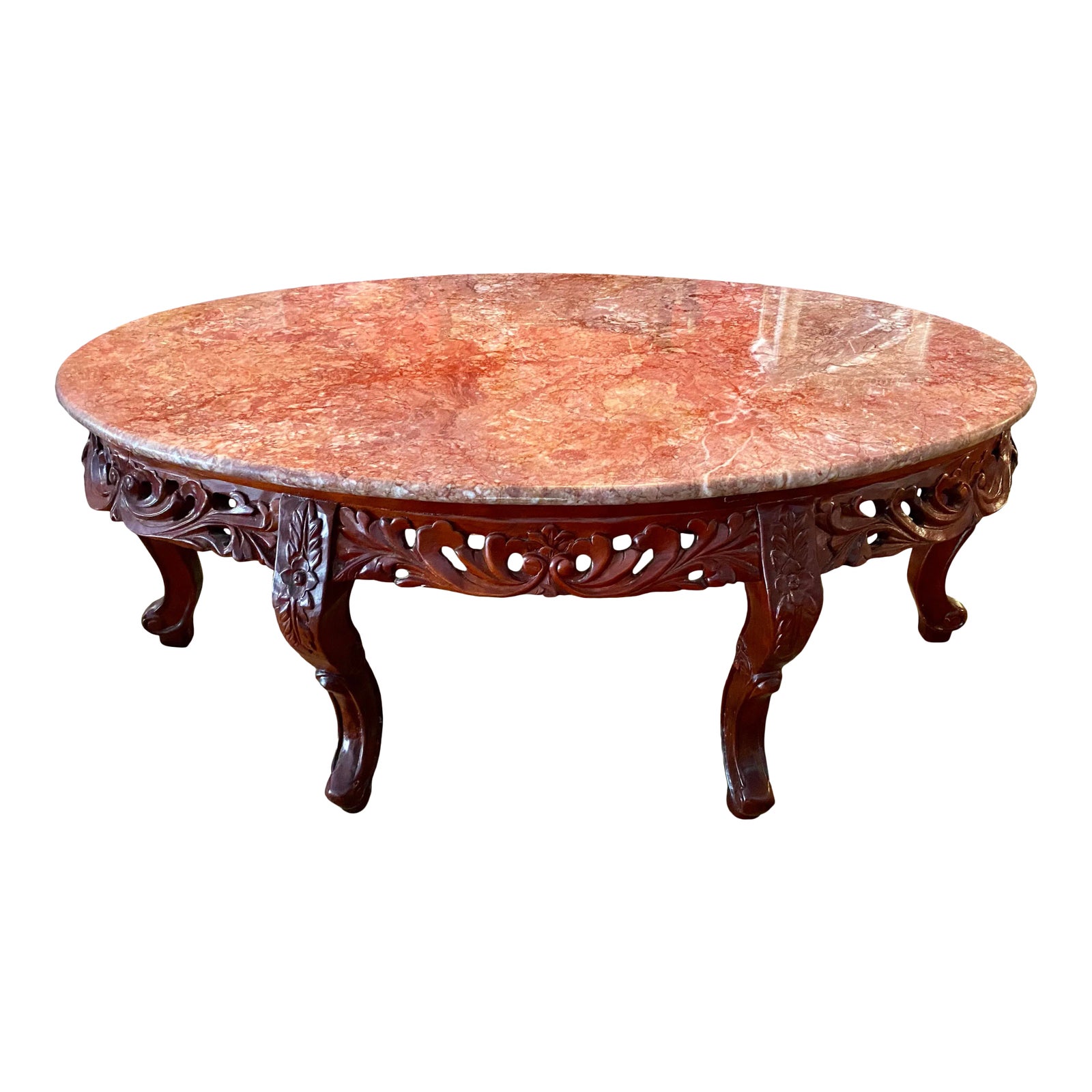 pink marble table
