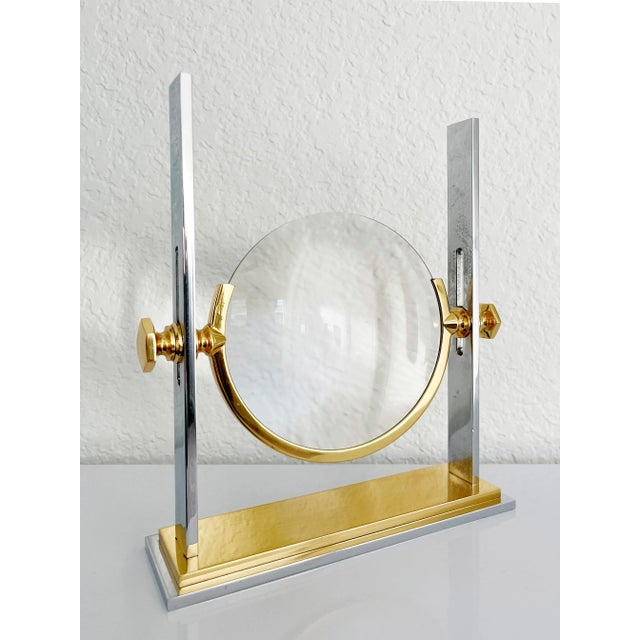 1970s Karl Springer Magnifying Glass, Brass & Nickel | Chairish