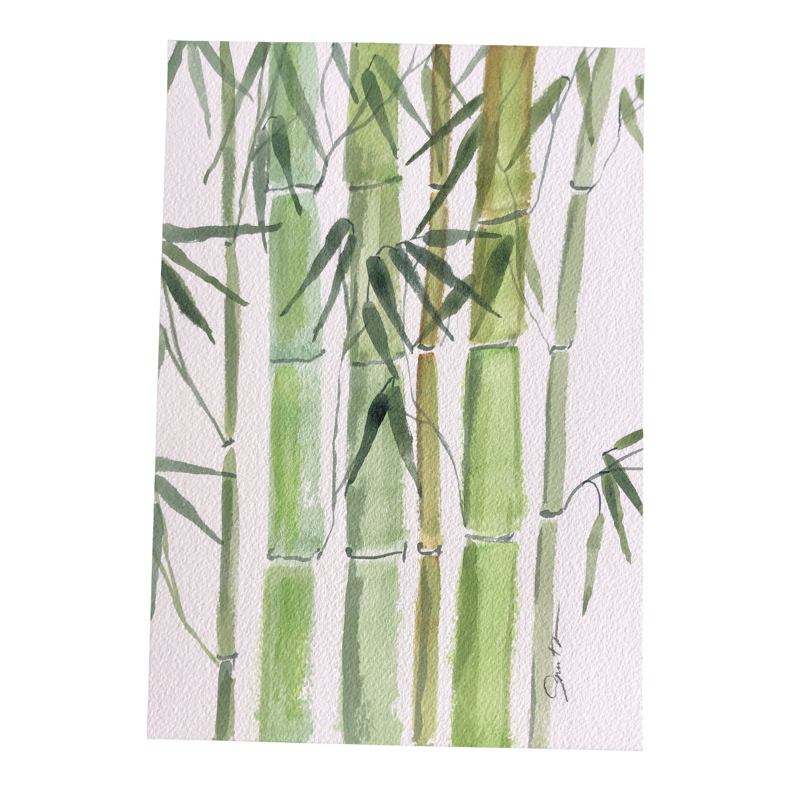 "Bamboo Forest" Contemporary Botanical Watercolor Painting by Nancy ...