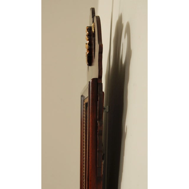 Chippendale Style Vintage Mahogany Gilt Shell Carved Wall Mirror | Chairish