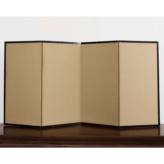 Asian Four Panel Byobu Screen Hundred Flowers Bloom | Chairish