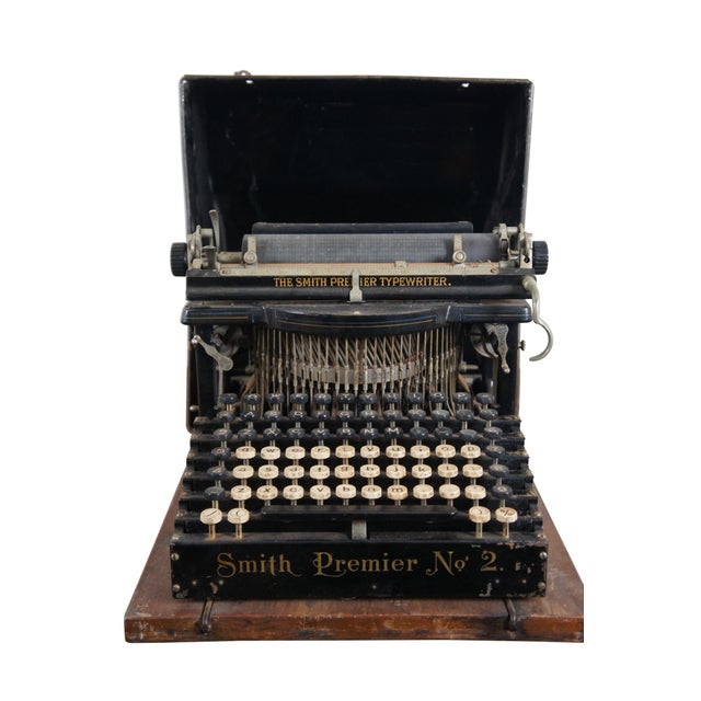 Antique 1896 Smith Premier No 2 Typewriter & Case Double Keyboard ...