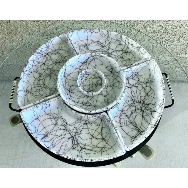 Mid-Century Hazel-Atlas Fired-On Black on White Platonite “Midnite ...